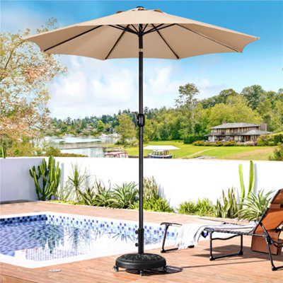 Yaheetech Black Outdoor Patio Rolling Heavy-Duty Self-Weight Market ...