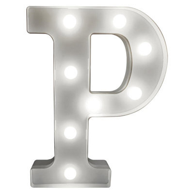 Battery Powered 3D Letter P Led Light - Freestanding Or Wall Mounted ...