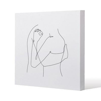 Andrew Lee Line Art Hug (Canvas Print) / 61 X 61 X 4Cm by B&Q ...