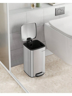 Songmics Bathroom Bin, 8L Small Bin, Pedal Toilet Bin For Small Spaces ...