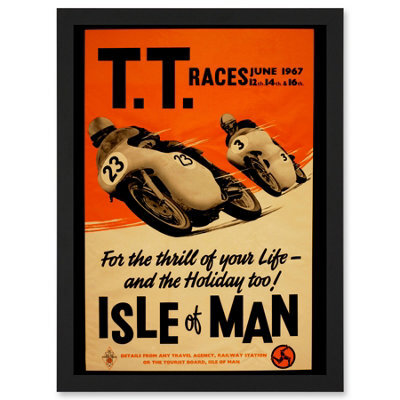 Artery8 Advert Motorbike Bikes Isle Of Man Tt Races 1967 Wall Art Print ...