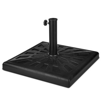 Livivo 19Kg Square Resin Parasol Base - Black by B&Q | ufurnish.com