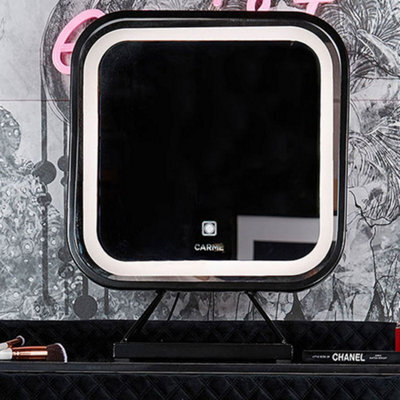 CARME Home Monaco Nights Black Led Touch Sensor Mirror by B&Q ...