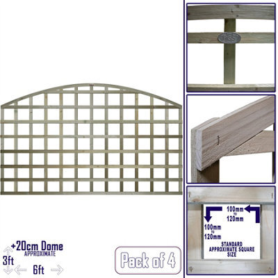 Premier Garden Supplies 4X Width: 6Ft X Height: 3Ft Arch Top Square ...