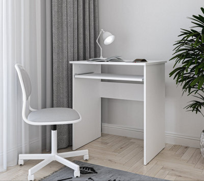 Shefa Line Computer Desk Luna White (1 Box) by B&Q | ufurnish.com