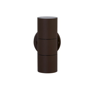 Led 2 Bulbs Garden Porch Outdoor Wall Light Rust Brown Finish Glass ...