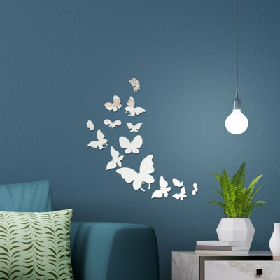 Walplus 3D Butterfly Stickers - Crystal Mirror Butterfly Wall Stickers ...