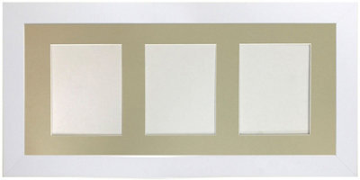 Frames By Post Metro White Frame With Light Grey Mount For 3 Image ...