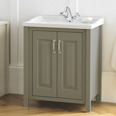 Nes Home Chiltern Traditional 600mm Vanity Basin Unit Stone Grey by B&Q ...