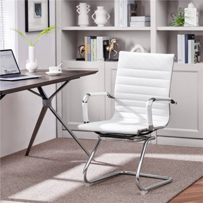 Yaheetech Set Of 2 Modern Office Reception Chair Brown by B&Q ...