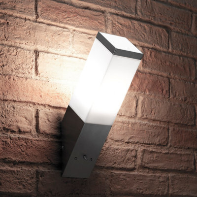 Auraglow Stainless Steel Dusk Till Dawn Sensor Wall Light - Cheshunt ...