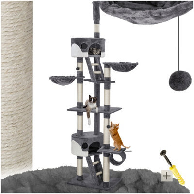 Tectake Cat Tree Hansi - 243 To 260 Cm, Sisal Cat Scratching Posts ...