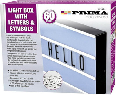 60Pc Led Light Message Display Box With Symbols Letters Word Wedding ...