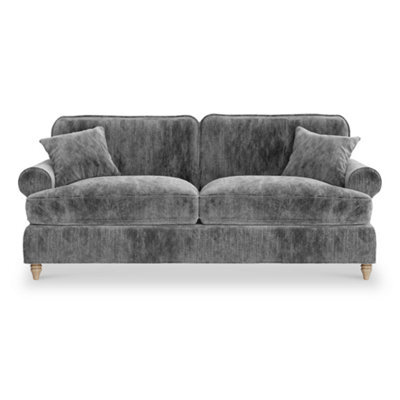 Alfie Charcoal Grey 3 Seater Sofa For Living Room - Fully Assembled By ...
