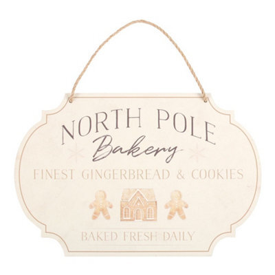 Something Different North Pole Bakery Hanging Sign Beige (One Size) by ...