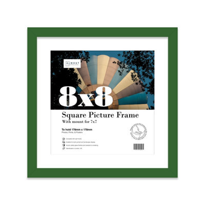 "8X8"" Green Picture Frame - 8X8"" Square Frame With 7X7"" Mount For ...
