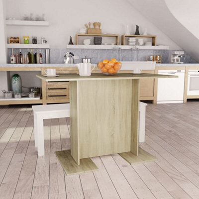 Berkfield Dining Table Sonoma Oak 110X60X75 Cm Engineered Wood by B&Q ...