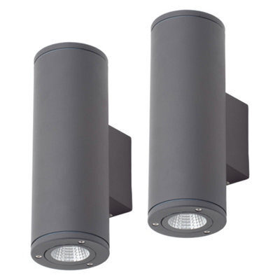 Litecraft 2 Pack Argo Black Led Up And Down Outdoor Wall Lights by B&Q ...