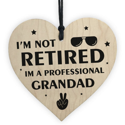 Red Ocean Gift For Grandad Birthday Fathers Day Funny Humour Wood Heart ...