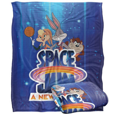 Space Jam: A New Legacy Logo & Characters Blanket Multicoloured (One ...
