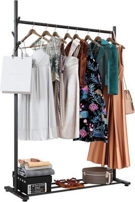 Klass Home Collection Portable Clothes Rail, Clothes Rack With Storage ...