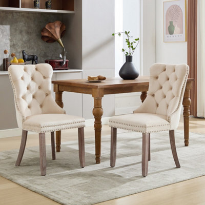 Abrihome Modern Set Of 2 Upholstered Velvet Dining Chairs, Button ...