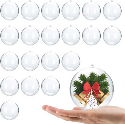 20 Clear Plastic Baubles For Diy Christmas, Fill Your Own Baubles ...