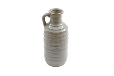 Geko Ceramic Grey Ribbed Vase With by B&Q | ufurnish.com