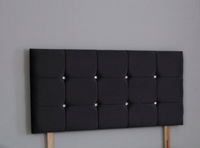 Comfy Deluxe 6Ft Superking 26Inch Black Plush Cube Headboard by B&Q ...