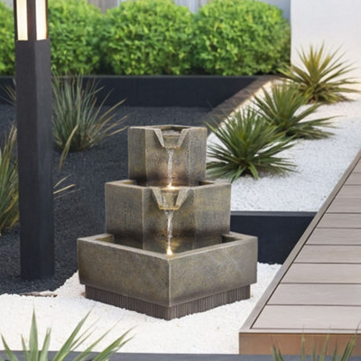 Living And Home Multi Tier Modern Rockery Water Feature Garden Decor ...