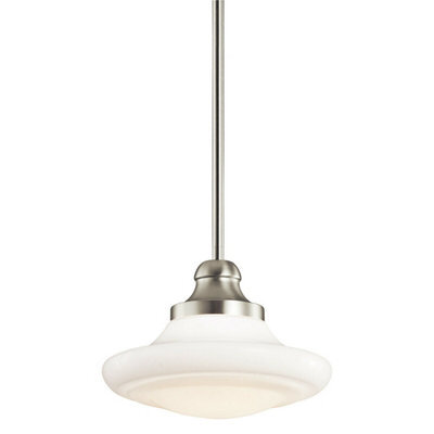 Stylish Brushed Nickel 1 Bulb Ceiling Pendant Light With E27 Socket by ...