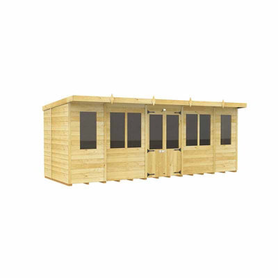 Buttercup Farm 18Ft X 5Ft Pent Summer House - Wood - L147 X W533 X H201 ...