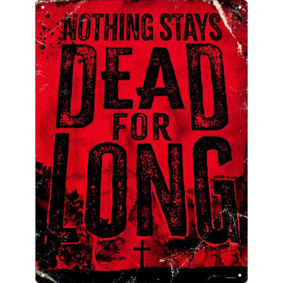Grindstore Nothing Stays Dead For Long Tin Plaque Red/black (20Cm X ...