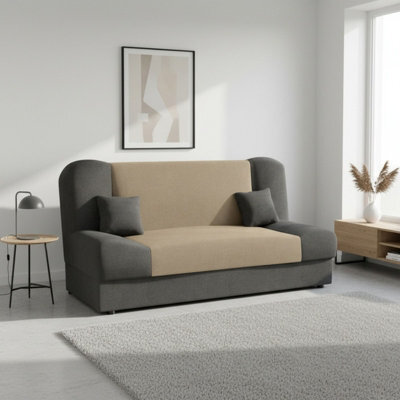 Living Room Sofa Jonas With Click Clack Sleeping Function Storage And ...