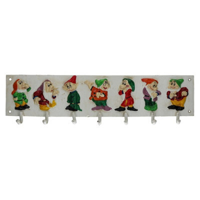 AB Tools Snow White 7 Seven Dwarfs Coat Hanger Hook Disney Dwarves Rack ...