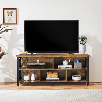 Yaheetech Rustic Brown Tv Cabinet Modern Media Cabinet Console Table ...