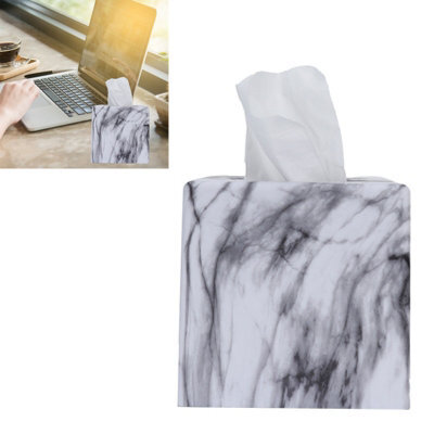 Tissue Box With Marble Printing Square Toilet Paper Holder For Bathroom ...