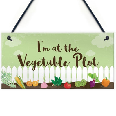 Red Ocean Funny Garden Signs And Plaques Vegetable Plot Sign Home Decor ...