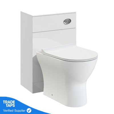 GravaHaus White Back To Wall Wc Toilet Unit 500mm With Toilet Pan by B&Q | ufurnish.com