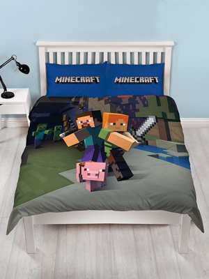 Minecraft Duvet Cover And Pillowcase Set - Double by B&Q | ufurnish.com