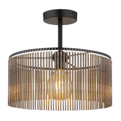 Luminosa Lighting Luminosa Leeds Cylindrical Ceiling Light Matt Black ...