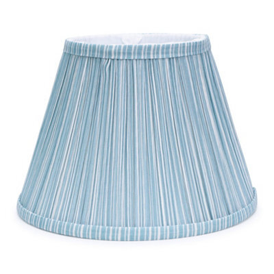 Valuelights Laurenne Tapered Blue Pinstripe Fabric Pleated Easy Fit ...