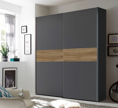 Arte Sophisticated Time Graphite Sliding Door Wardrobe 1700mm X 1950mm ...