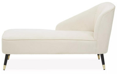 Premier Housewares Interiors By Premier Cream Velvet Chaise Lounge, Chaise Lounge Sofa For Home ...