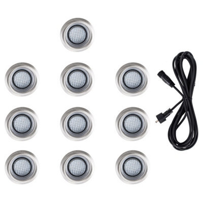 Valuelights 10 Pack Ip67 Rated 40mm Blue Led Round Decking Kitchen ...