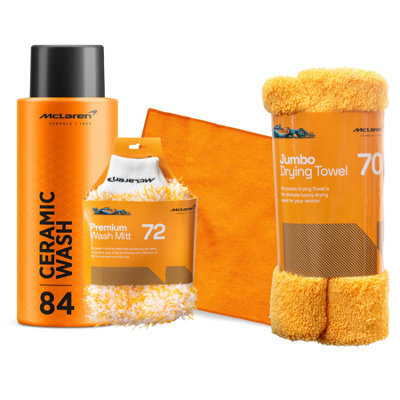 Mclaren Ceramic Wash 500Ml+Wash Mitt+Micro Fiber Cloth+Jumbo Drying ...