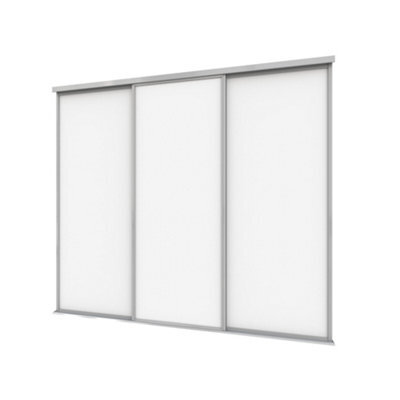 A-Class Sliding Doors Set Of 3 Matt White Sliding Wardrobe Door Kit In ...