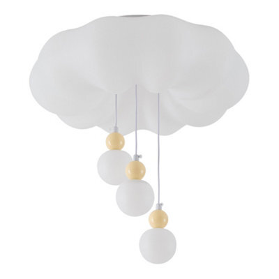 Thehotsale White Modern Remote-Controlled Dimmable Cloud Shape Ceiling ...