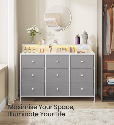 Songmics Modern Storage System, Multi-Drawer Unit With Smart Charging ...