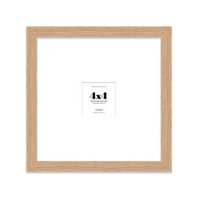 "4X4"" Oak Picture Frame - 4X4"" Square Frame With 1X1"" Mount For 4X4 ...